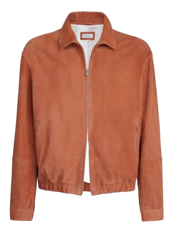 Brunello Cucinelli Suede Leather Jacket - Multicolor
