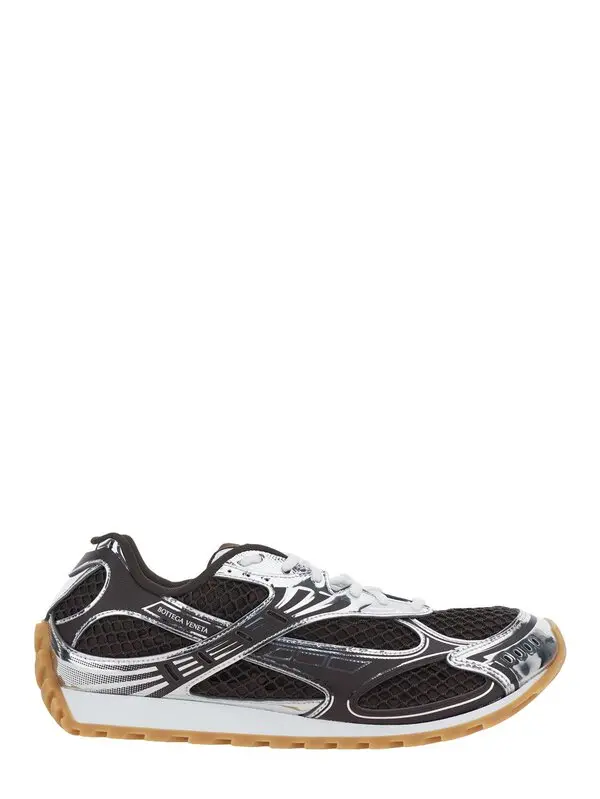 Bottega Veneta Sneaker 'orbit' With Logo Lettering Detail In Tech Fabric - Brown