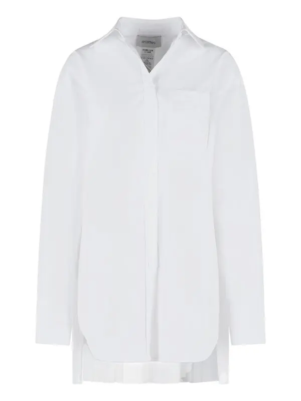 Sportmax Cotton Blend Shirt Dress - White