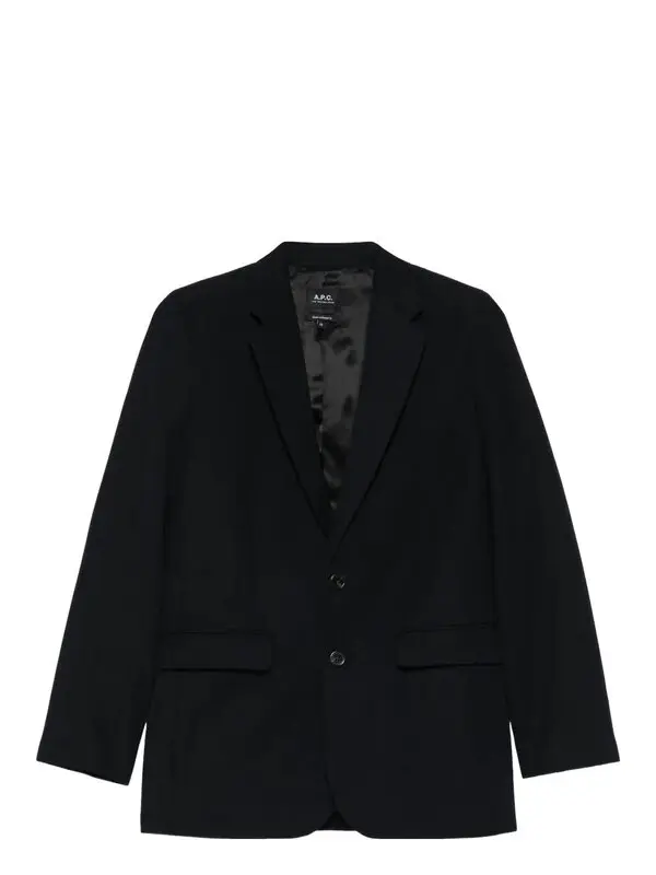 A.p.c. Single-breasted Wool Blend Blazer - Blue