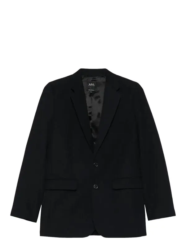 A.p.c. Single-breasted Wool Blend Blazer - Blue