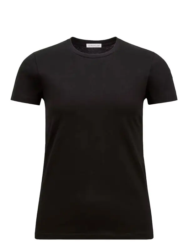 Moncler Logo Patch Cotton Jersey T-shirt - Black