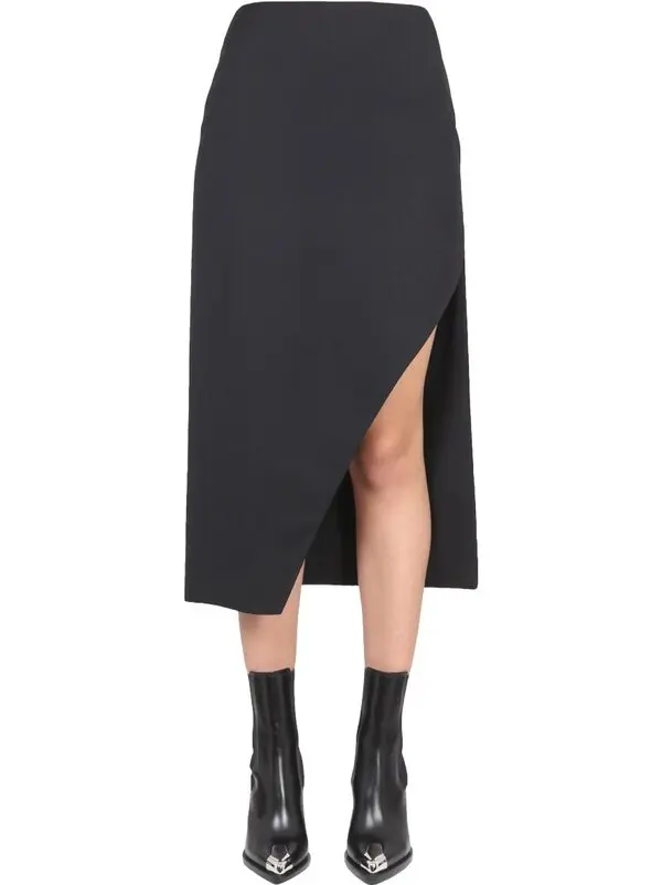 Alexander McQueen Wool And Mohair Midi Skirt - Black