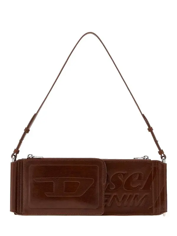 DIESEL® Synthetic Leather Flag-d Shoulder Bag - Brown
