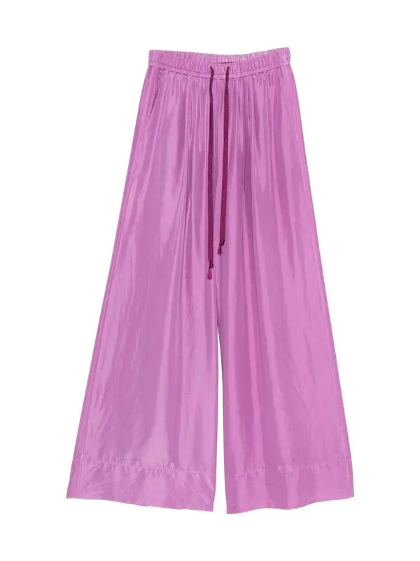 FORTE_FORTE Silk Drawstring Trousers - Multicolor