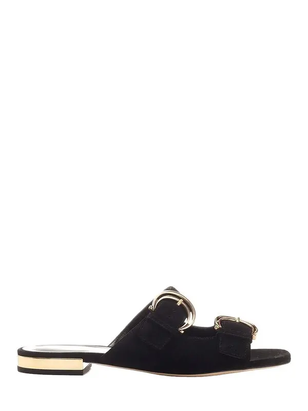 Chloé Alize Flat Double C Buckle Sleepers - Black