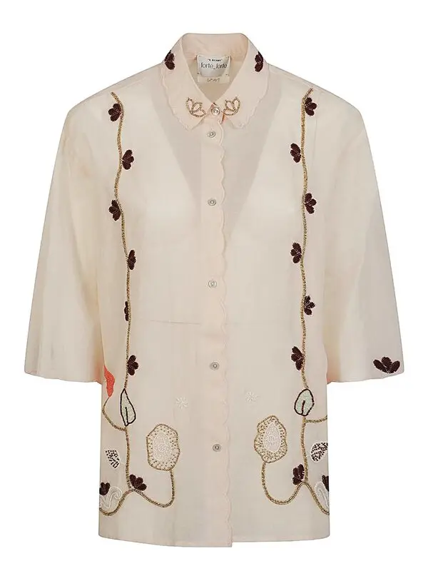 FORTE_FORTE Embroidered Cotton Shirt - Multicolor