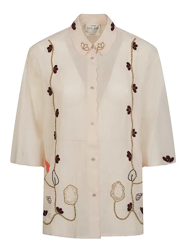 FORTE_FORTE Embroidered Cotton Shirt - Multicolor