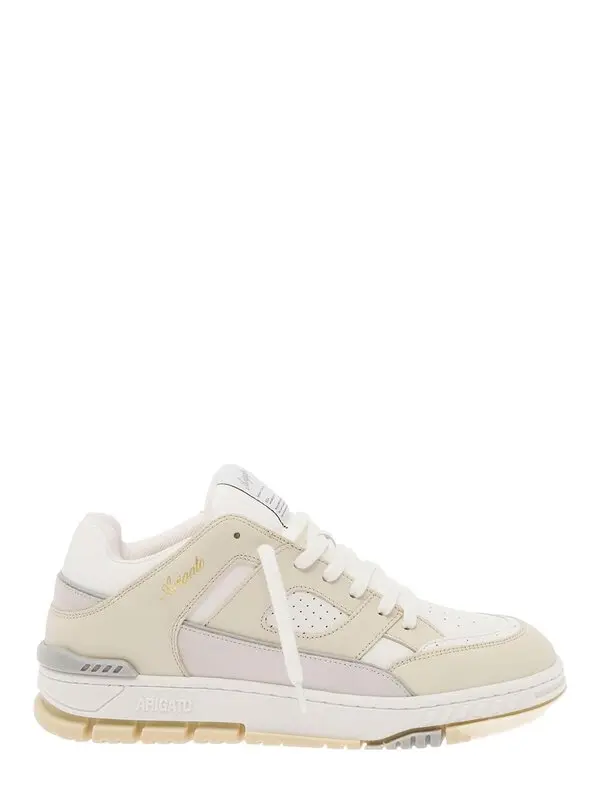 Axel Arigato Area Lo' Beige Sneakers With Embossed Logo In Leather Blend - Multicolor