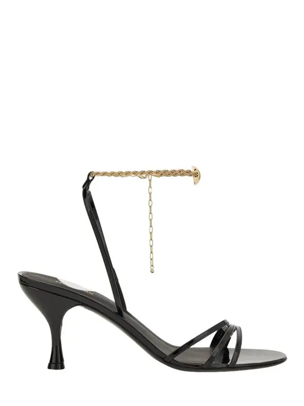 FERRAGAMO Sandal With Chain - Black