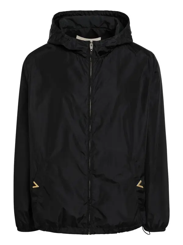 Valentino Garavani Vgold Detail Windbreaker - Black