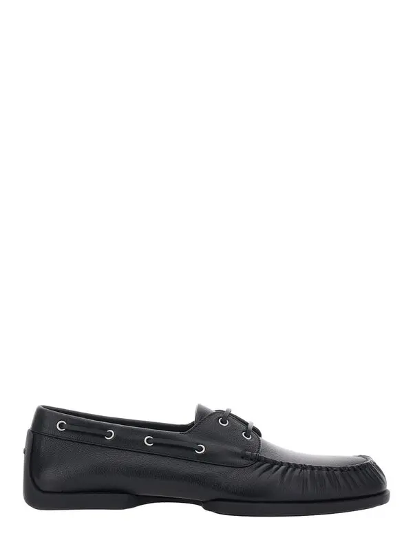 JIL SANDER Leather Loafers With Ruffle Details - Multicolor