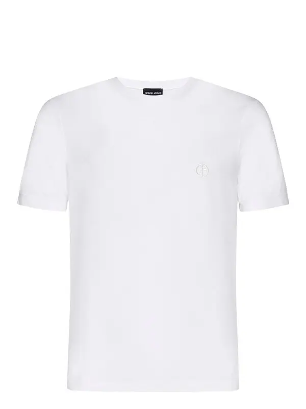 Giorgio Armani Icon Crew Neck T-shirt In Stretch Viscose Jersey - Multicolor