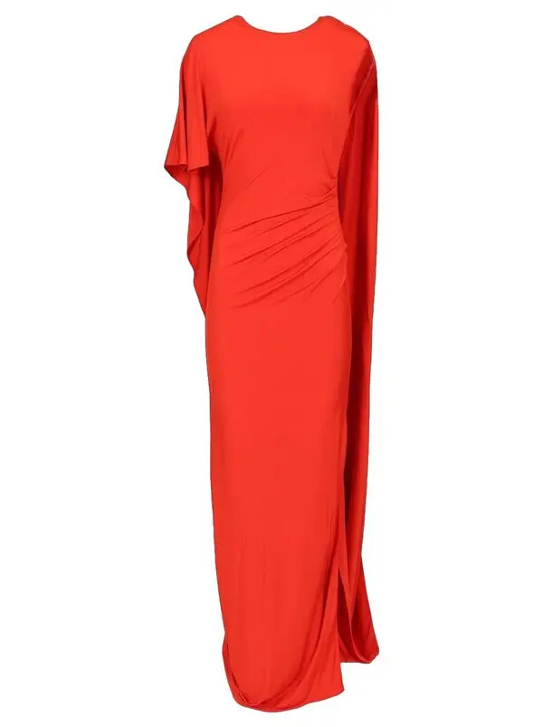 Stella McCartney Asymmetrical Cape Maxi Dress - Red