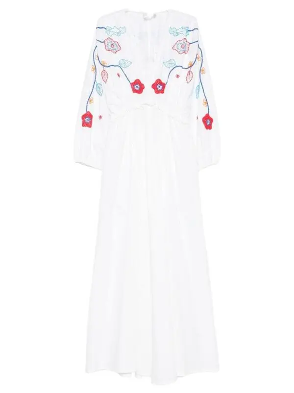 FORTE_FORTE Embroidered Cotton Maxi Dress - Multicolor
