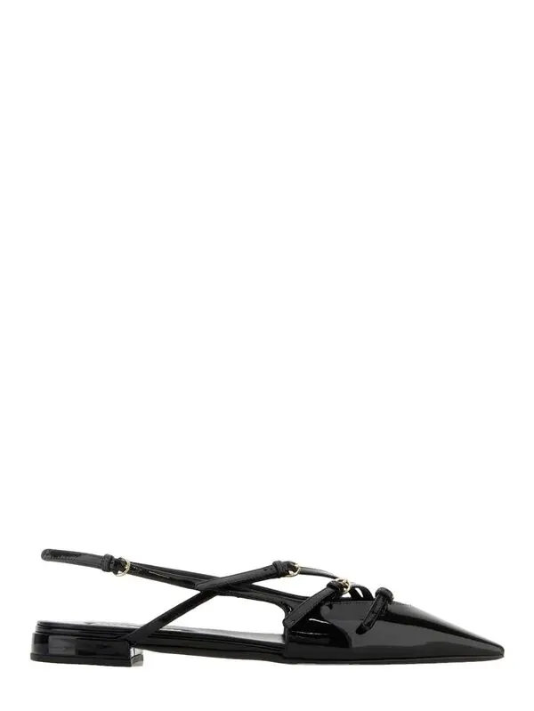Miu Miu Patent Leather Slingback Flats - Black