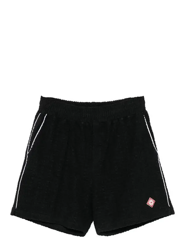 Casablanca Terry-cloth Diamond Monogram Track Shorts - Black