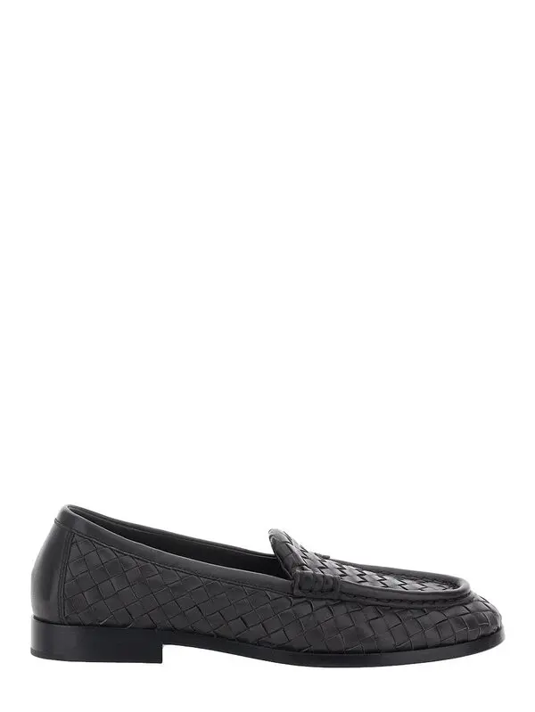 Bottega Veneta Intreccio Leather Loafers - Brown