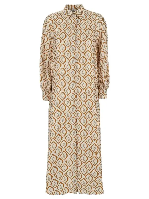 Max Mara Printed Silk Maxi Dress - Multicolor