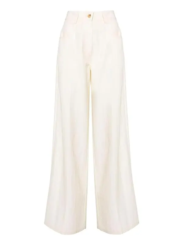 FORTE_FORTE Viscose And Cotton Twill Trousers - White