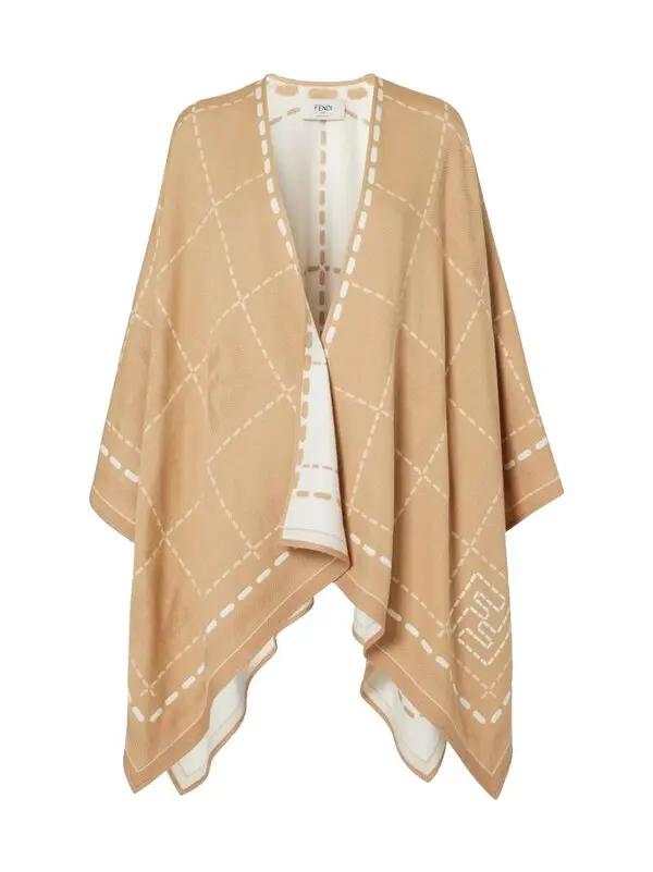 Fendi Wool Poncho - Multicolor