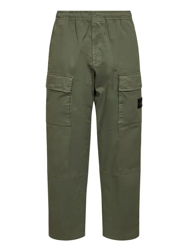 Stone Island Military Green Stretch Twill Cargo Trousers - Multicolor