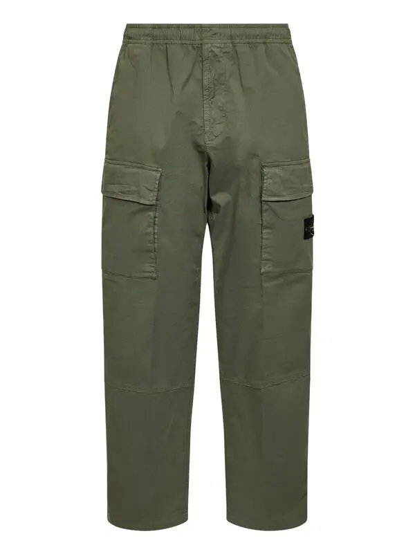 Stone Island Military Green Stretch Twill Cargo Trousers - Multicolor