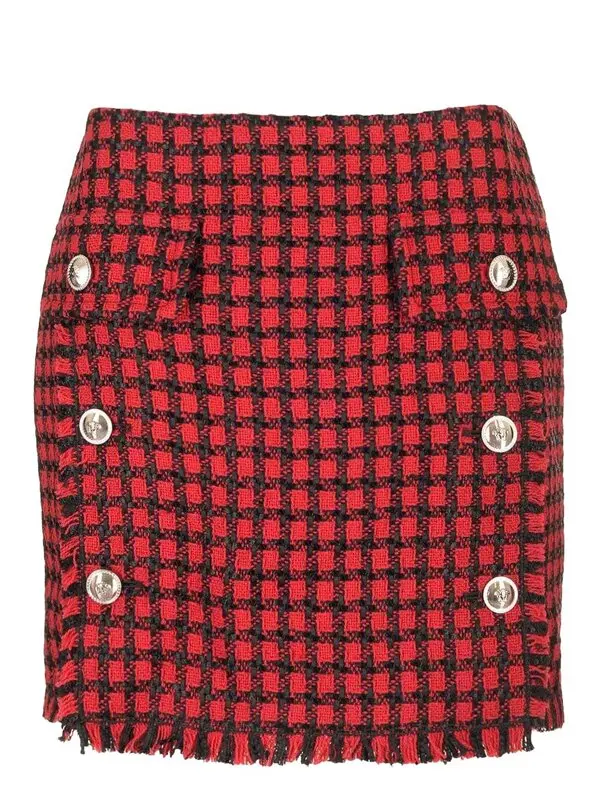 Versace Tweed Mini Skirt - Red