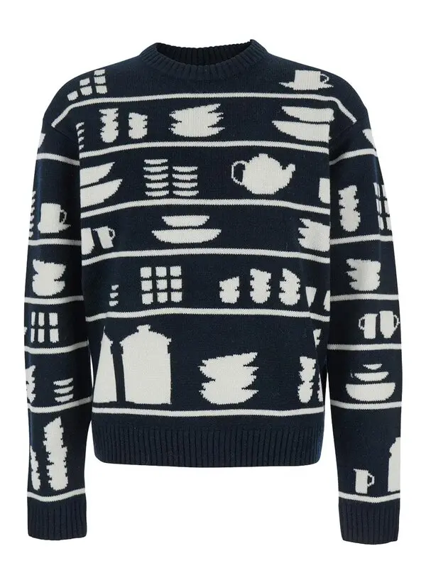 JW Anderson Wool Tableware Motif Pullover - Multicolor