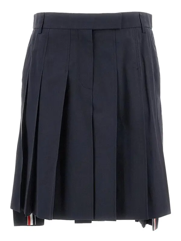 Thom Browne Cotton Pleated Skirt - Multicolor
