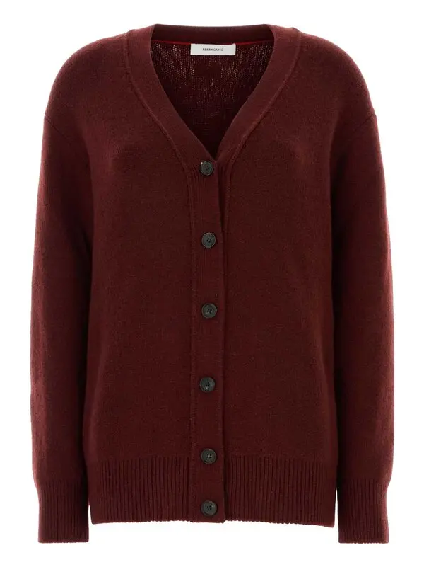 FERRAGAMO Cashmere Blend Cardigan - Red