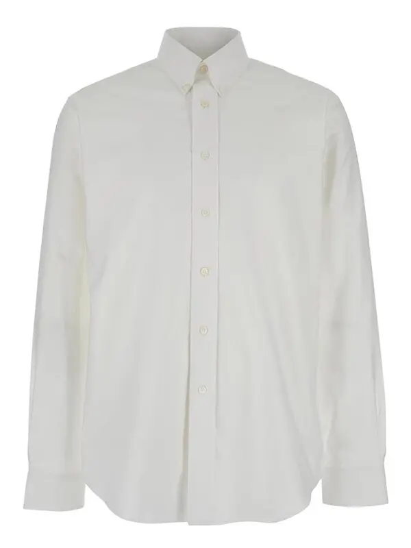 Givenchy White Shirt With Logo Embroidered On The Front In Cotton - Multicolor