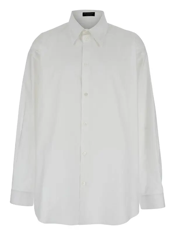Balenciaga White Shirt With Pointed Collar In Cotton - Multicolor