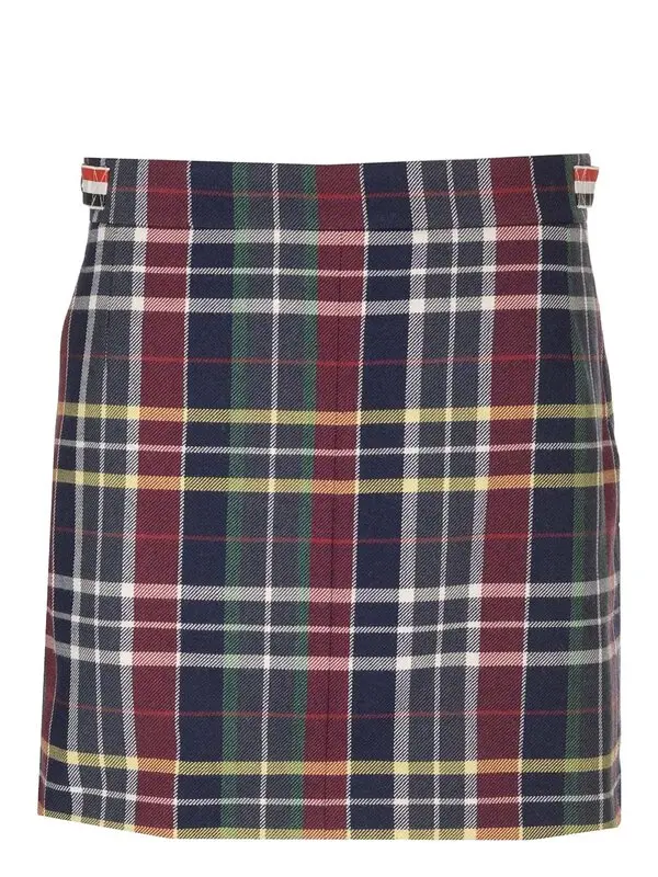 Thom Browne Tartan Mini Skirt - Blue