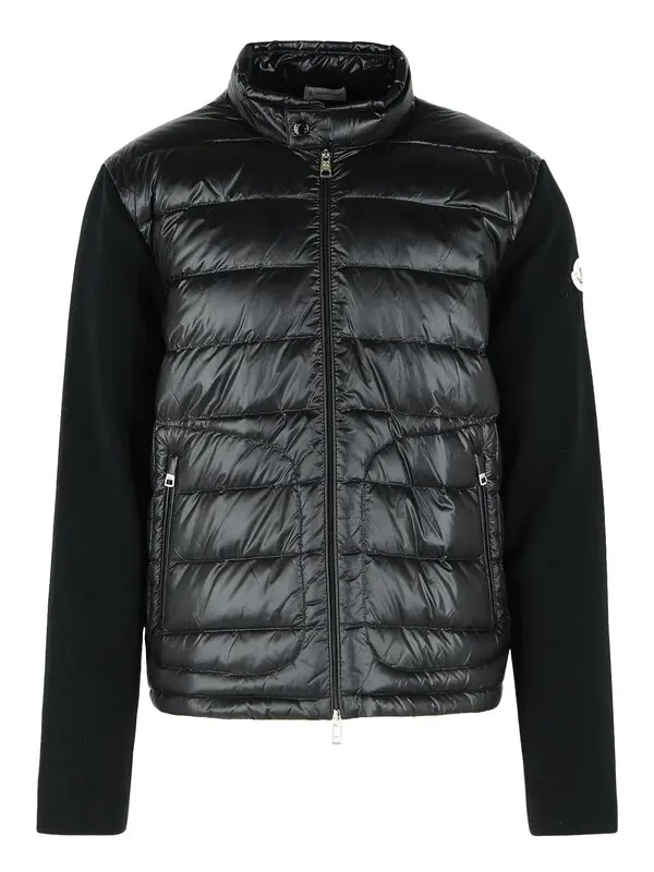 Moncler Zip-up Wool Cardigan - Black