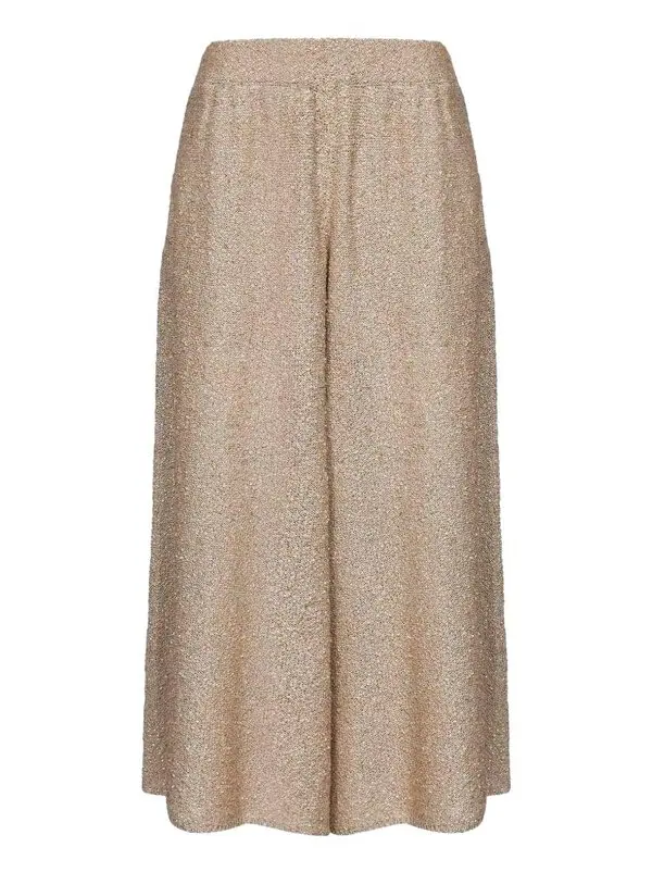 Brunello Cucinelli Sequin-embroidered Cropped Trousers - Multicolor