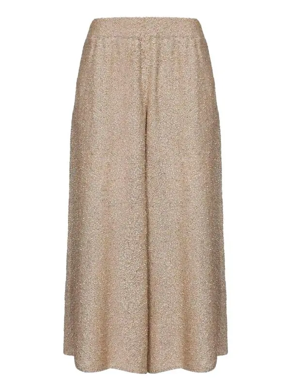 Brunello Cucinelli Sequin-embroidered Cropped Trousers - Multicolor