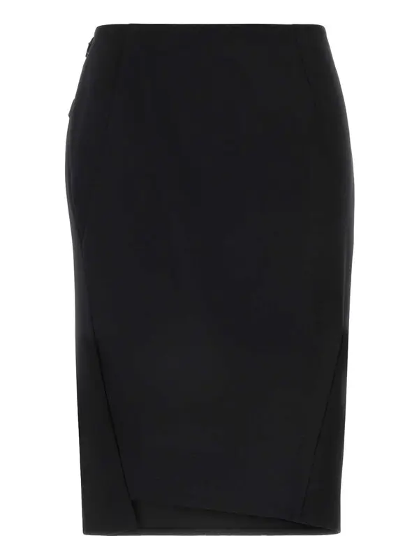 Versace Stretch Wool Skirt - Black