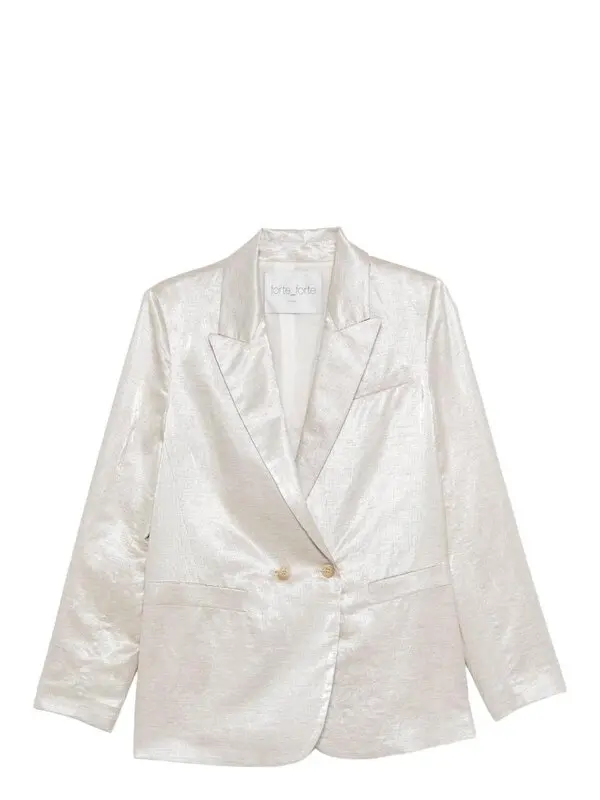 FORTE_FORTE Linen Double-breasted Jacket - Multicolor