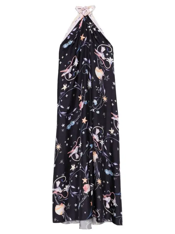 FORTE_FORTE Printed Silk Halter Dress - Multicolor