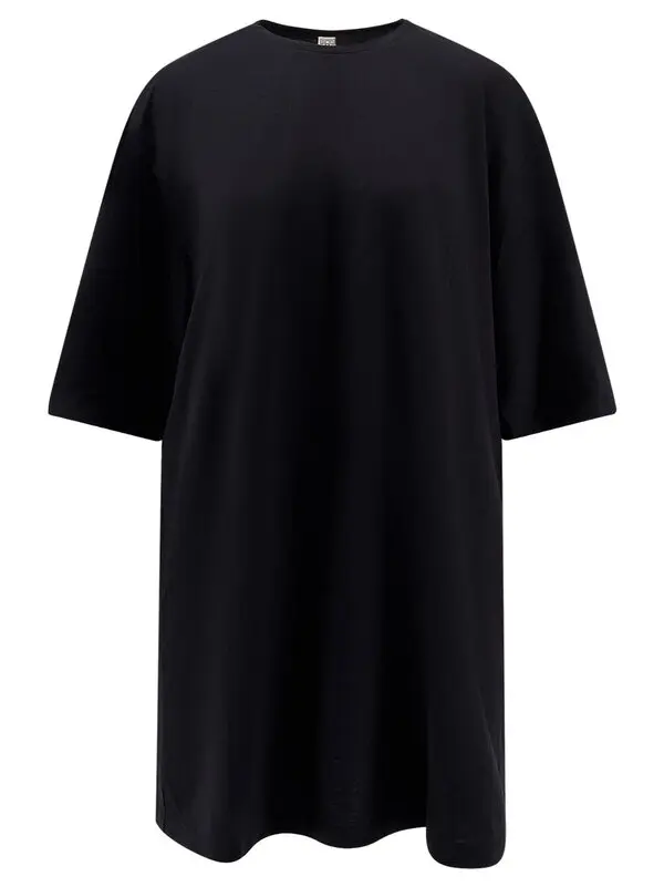 TOTEME Relaxed Tee Lyocell And Cotton Short Dress - Black