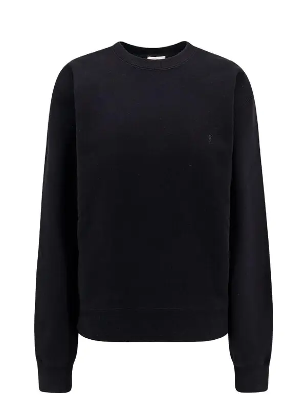 Saint Laurent Certified Cotton Sweatshirt With Cassandre Embroidery - Multicolor