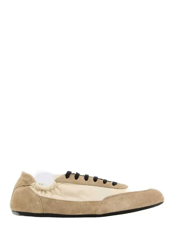 Prada Re-nylon And Suede Sneakers - Cream