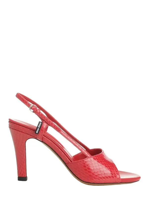 Miu Miu Ayers Slingback Sandals - Red