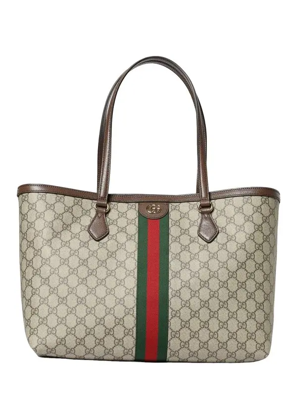 Gucci Ophidia Coated Cotton Gg Monogram Shoulder Bag - Cream