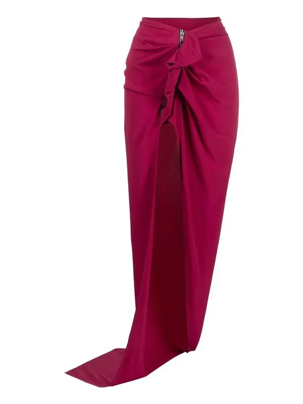 Rick Owens Silk Jersey Long Skirt - Multicolor