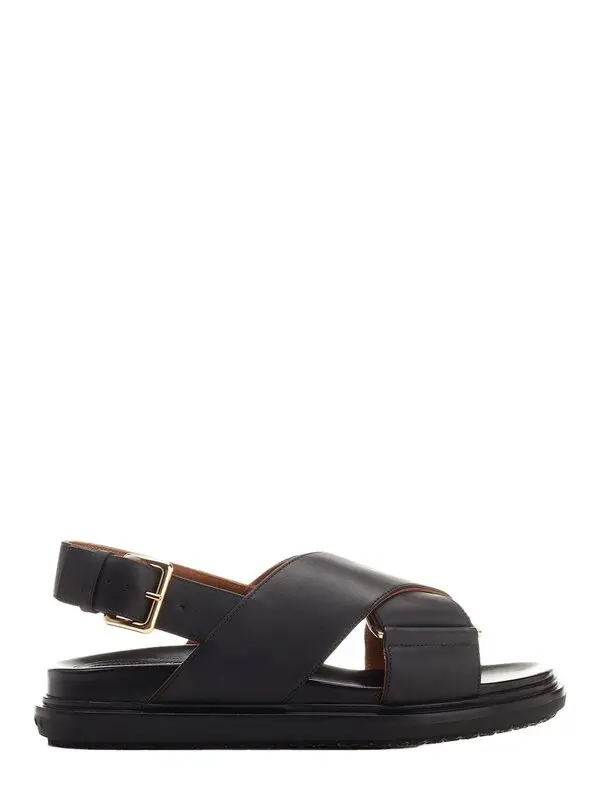 Marni Fussbett Crossed Sandals - Black