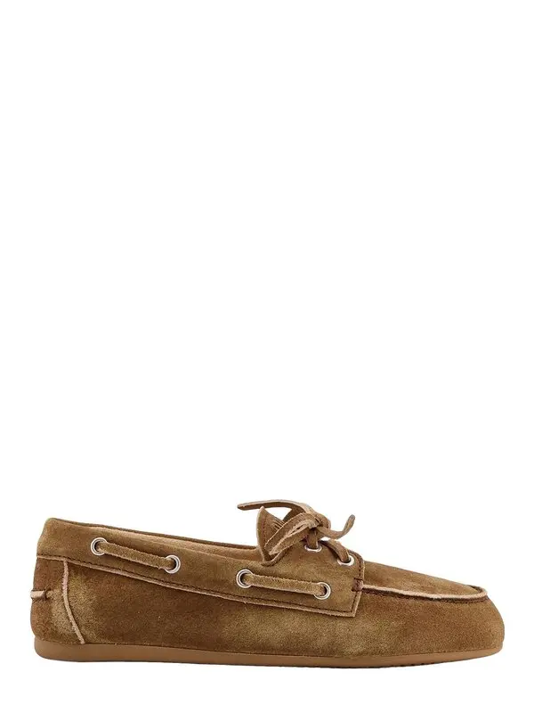 Miu Miu Suede Loafers With Embroidered Logo - Multicolor