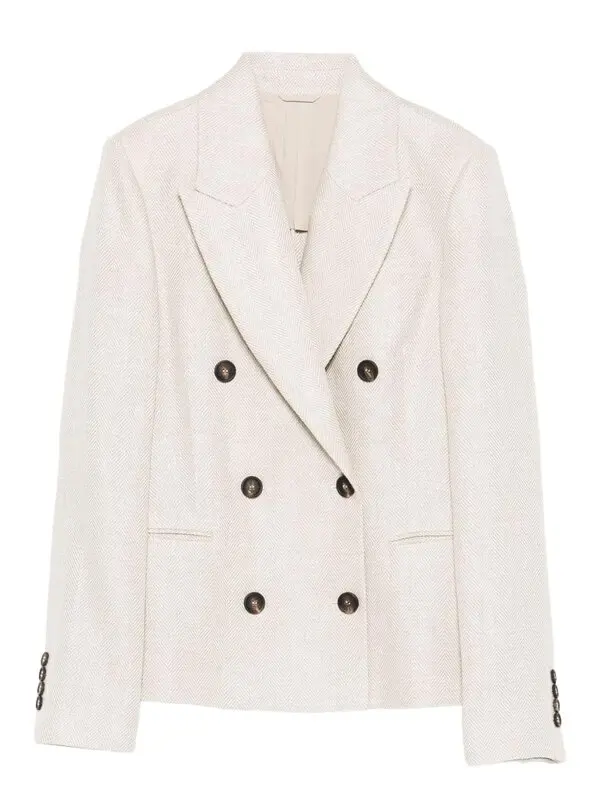 Brunello Cucinelli Linen Double-breasted Jacket - Multicolor