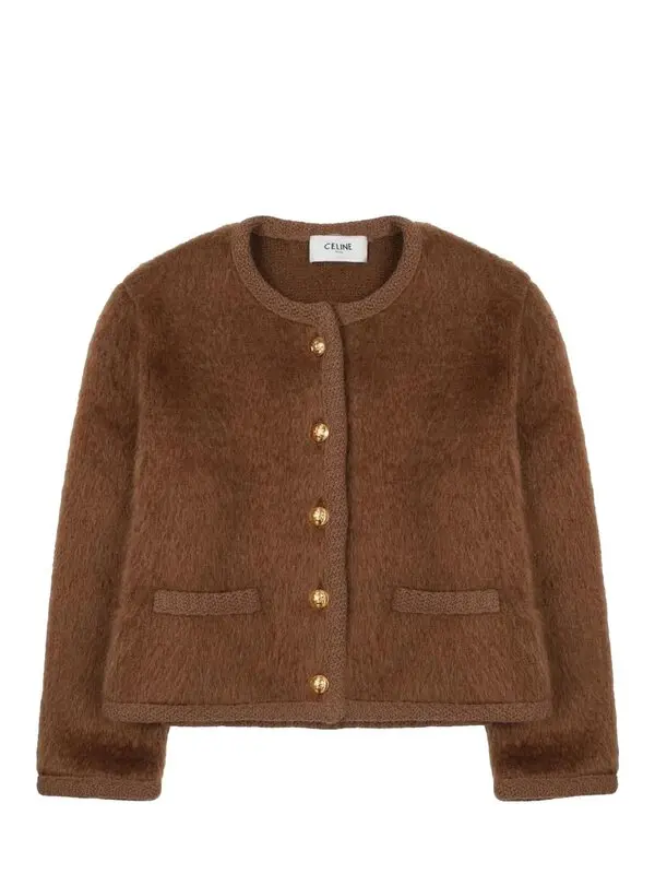 Celine Mohair Chasseur Jacket - Brown